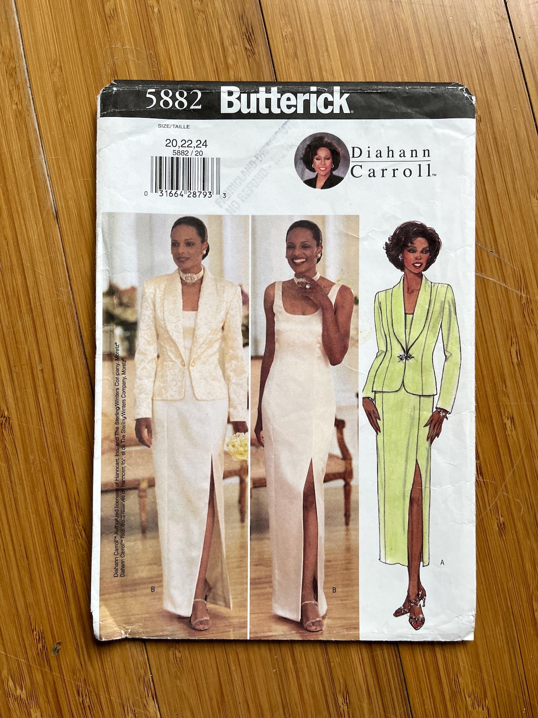 UNCUT 2001 Butterick Pattern 5882. Sizes 20, 22, 24 - Etsy