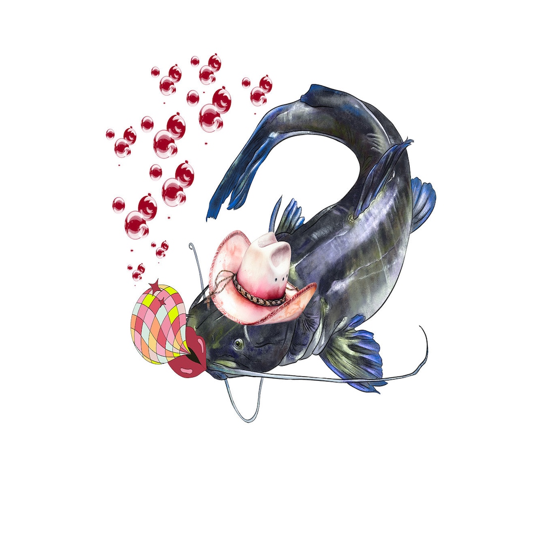 Disco Catfish Blowing Bubbles Png - Etsy