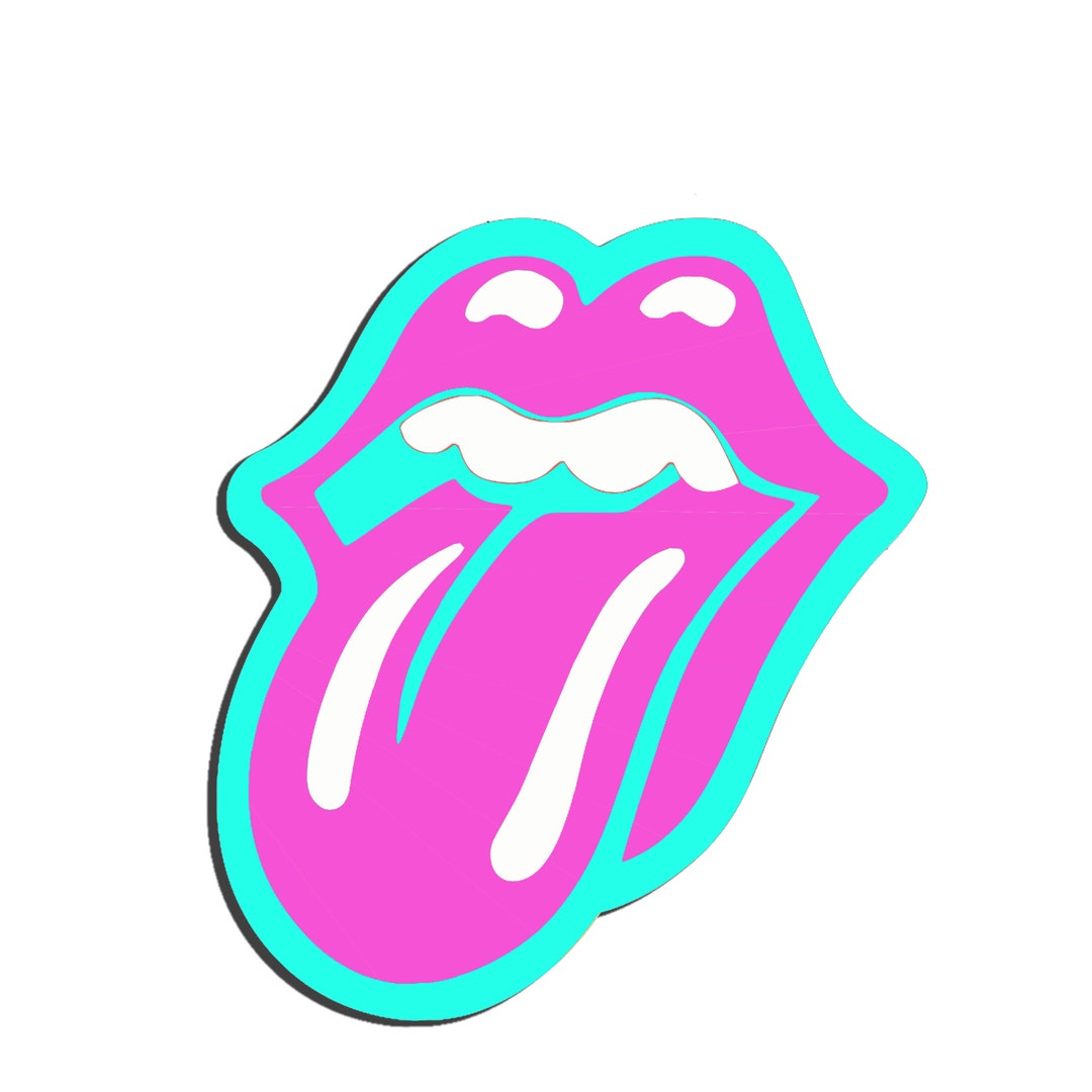 Vintage, Rock and Roll Lips. Turquoise and Neon Pink - Etsy