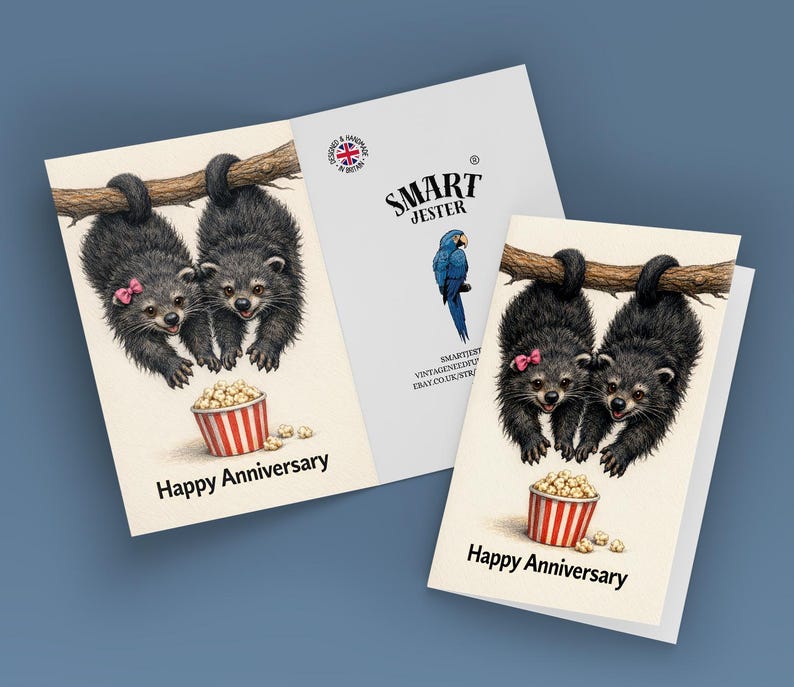 Bearcat Movie Night (binturong) Happy Anniversary Card - Funny Animal ...