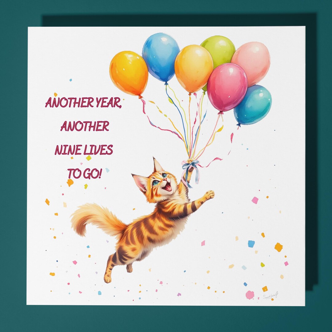 Handmade Tabby Cat - Personalised Cat Card - Son Sister Daughter Mum ...