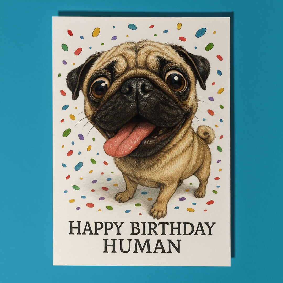 Pug Dog Birthday Card - Snout Party Collection - Etsy
