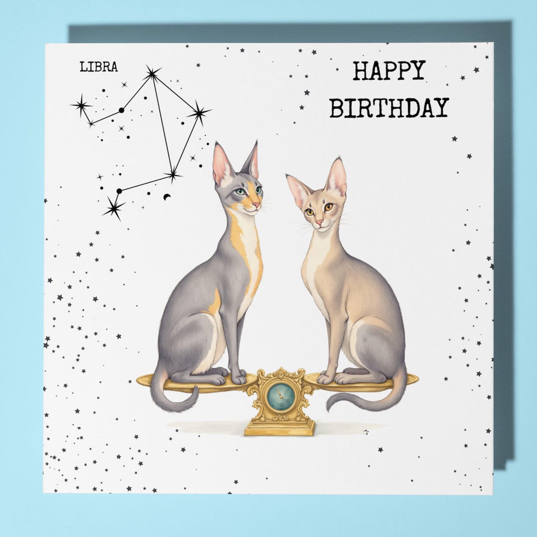 Libra Happy Birthday Card - Funny Animal - Premium Greeting Card ...