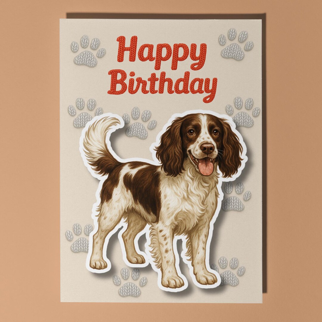 Springer Spaniel Dog - Pop Pets 3D Collection Happy Birthday Card ...