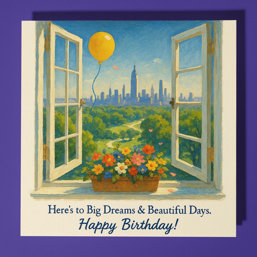 New York - Beautiful Days - Happy Birthday Card - Premium Greeting Card ...