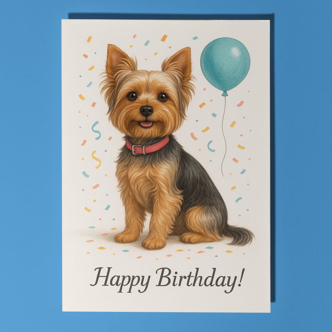Yorkshire Terrier Birthday Card – Dog Breed Greeting Card - Etsy