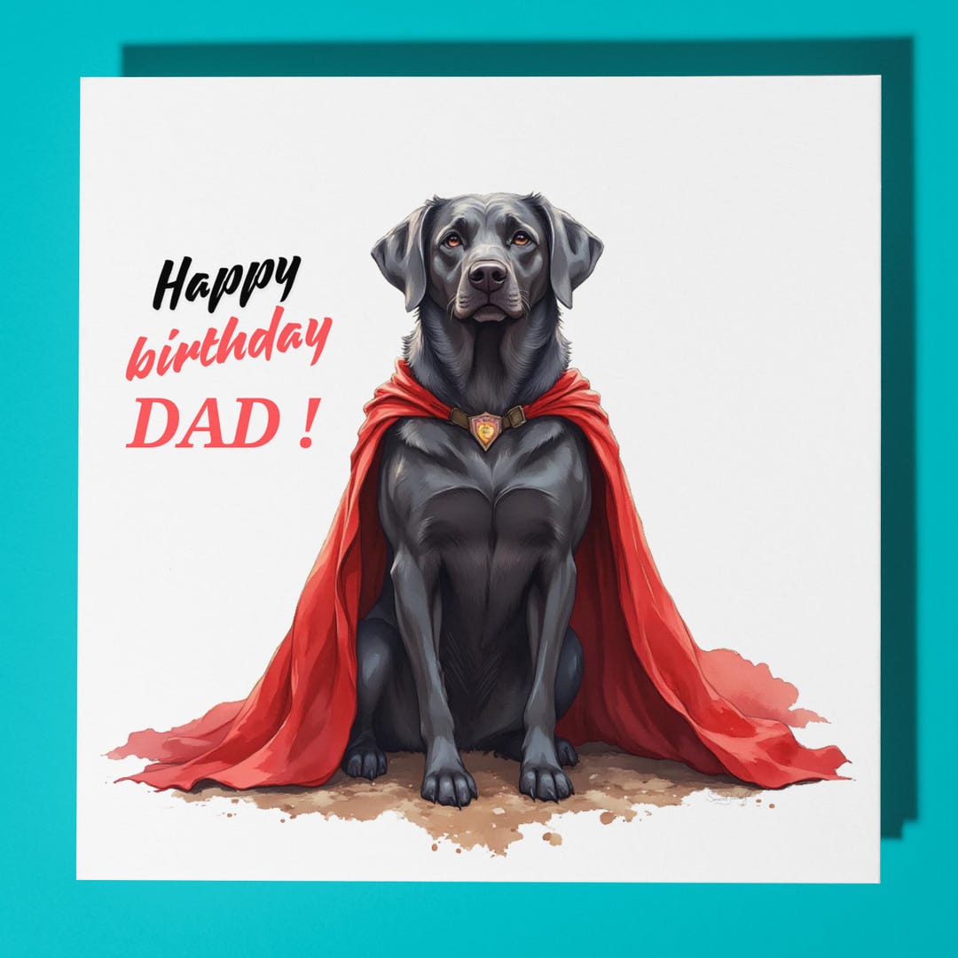 Labrador Dog Happy Birthday Card - Funny Animal - Premium Greeting Card ...