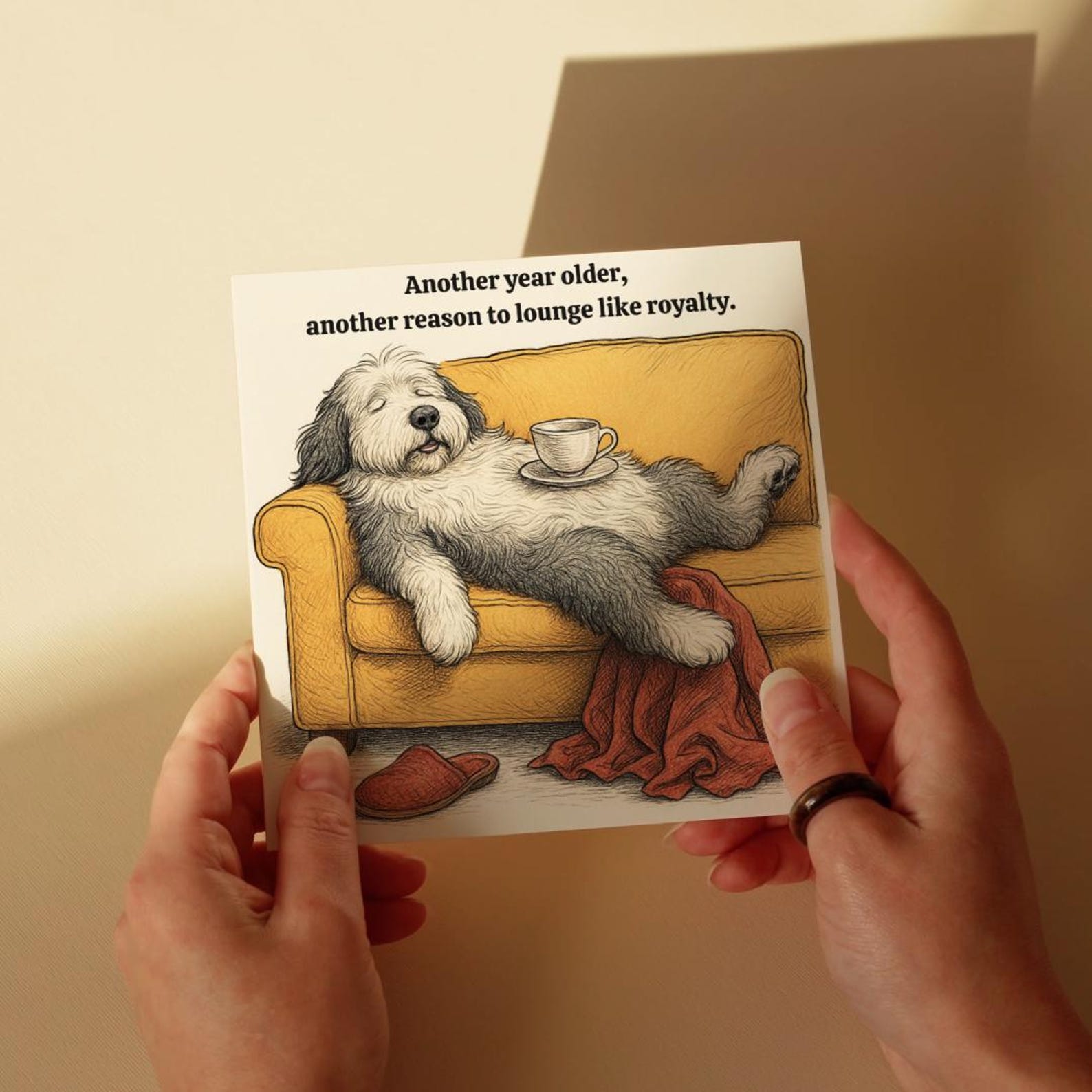 Fine Art Funnies Collection - Sheepdog - Happy Birthday Card - Premium ...