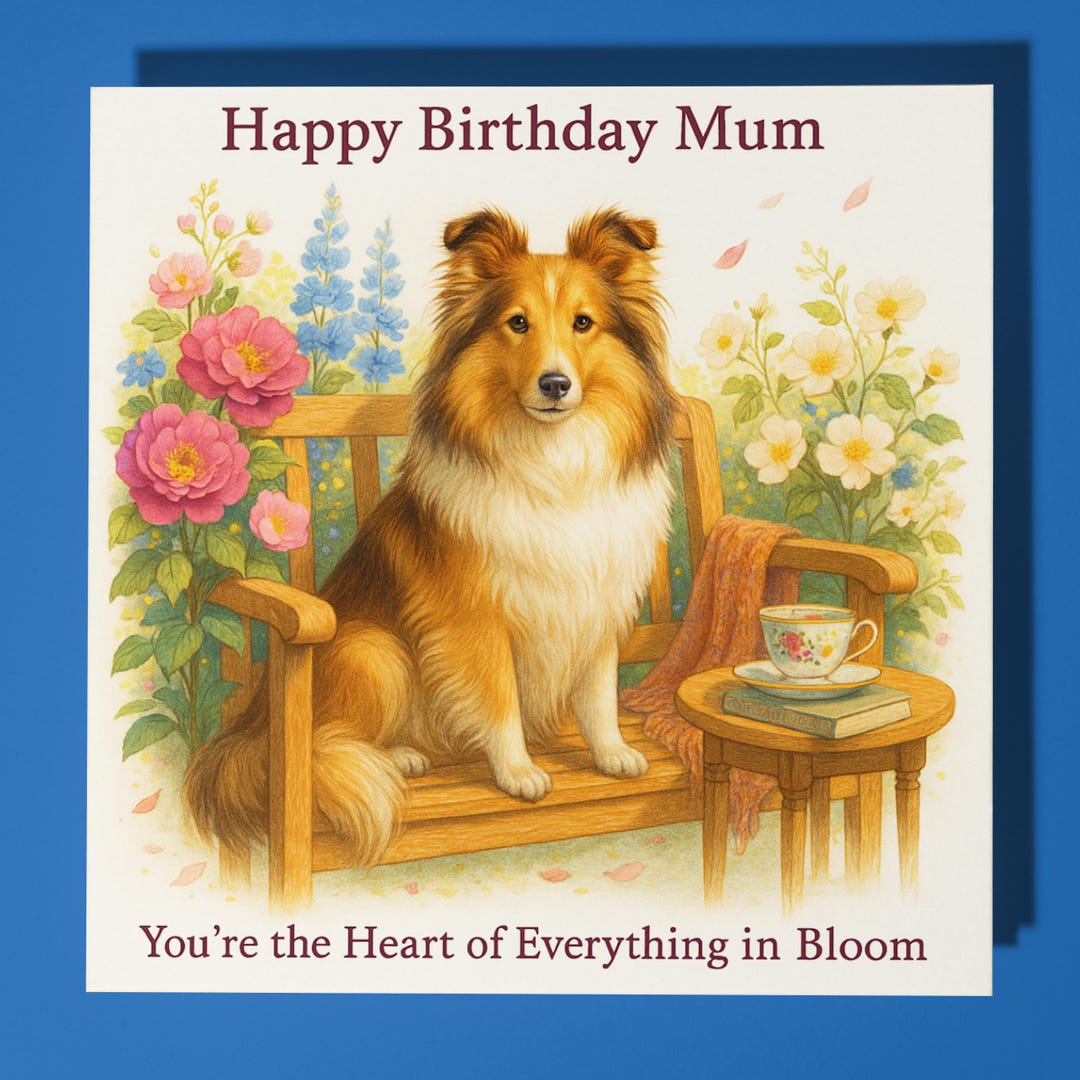 Shetland Sheepdog - Everything in Bloom - Happy Birthday Mum Card ...