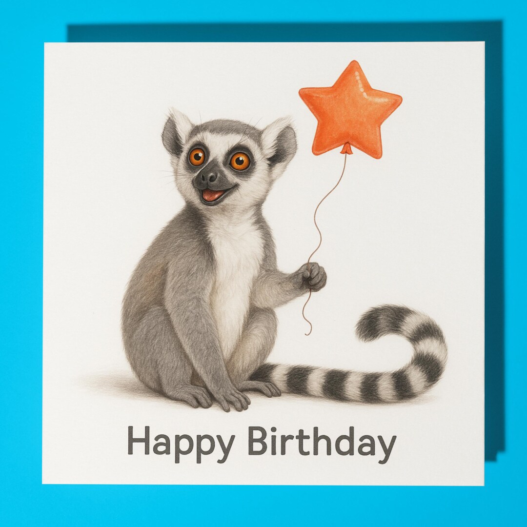 Animal Hugs Collection - Pogo Paws Lemur - Birthday Card - Funny Animal ...