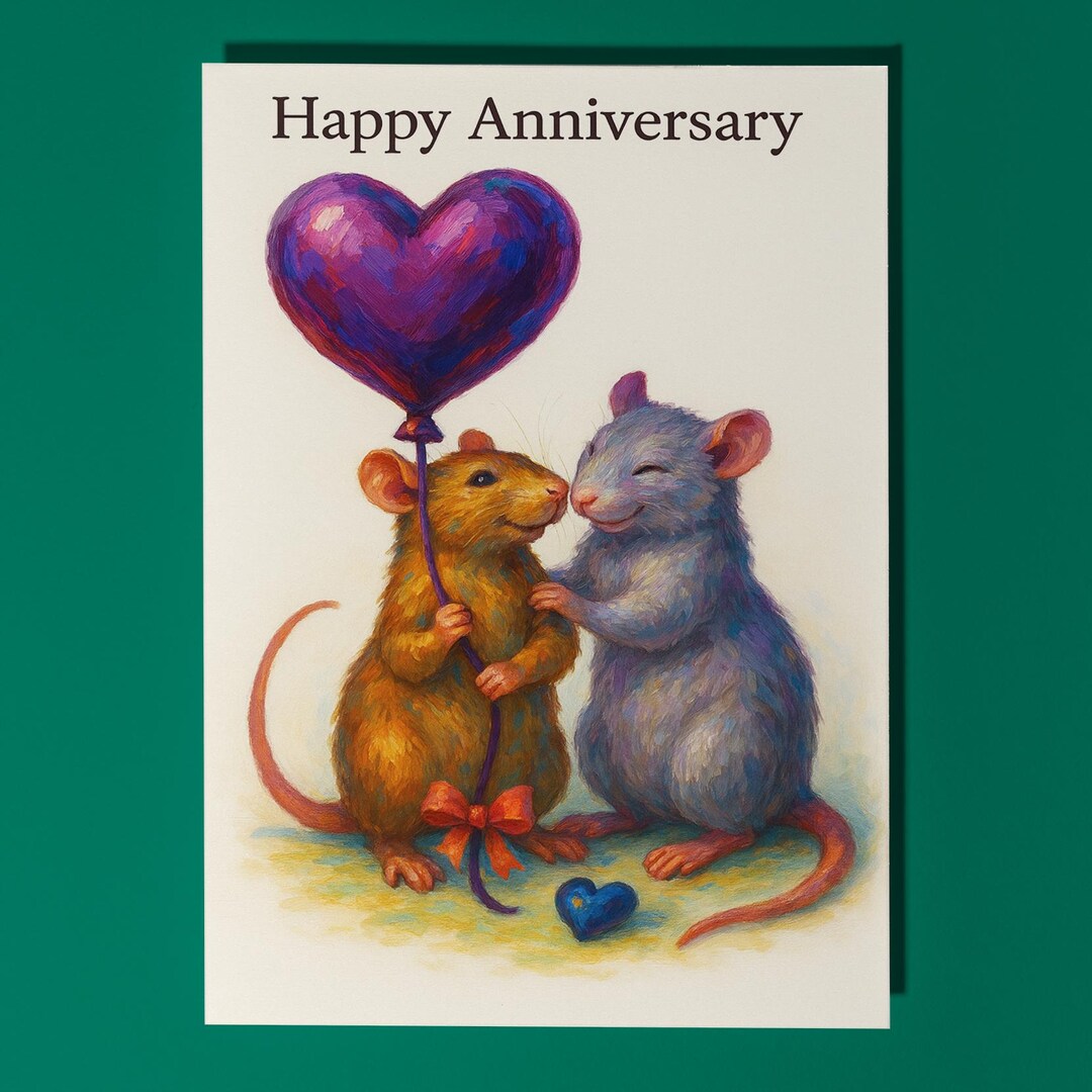 Two Rats - Lifted Hearts - Happy Anniversary Card - Funny Animals ...