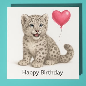 Leopard Cub Birthday Card - Etsy UK