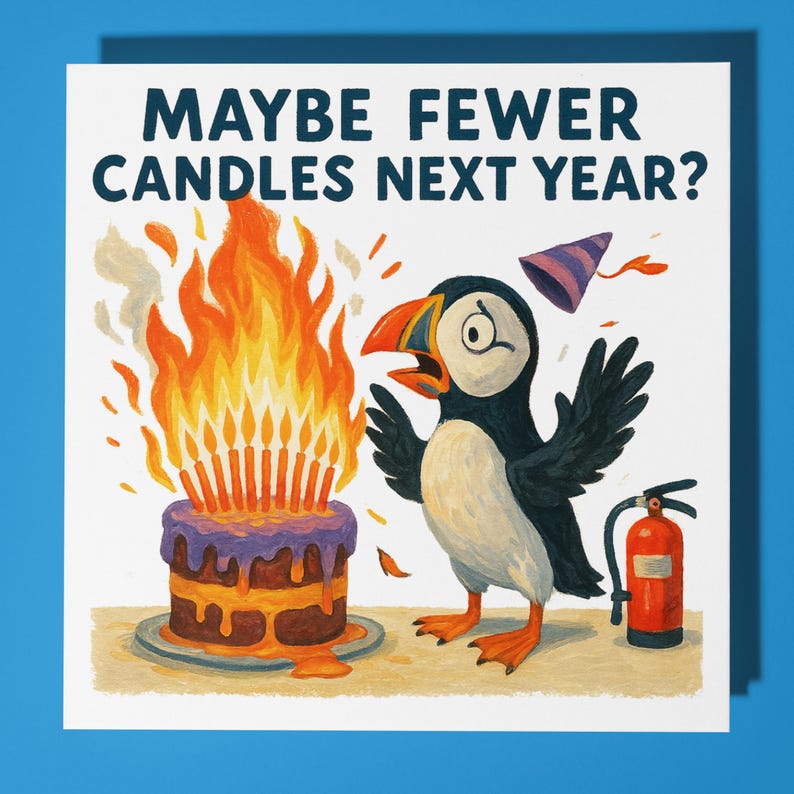 Funny Puffin - Happy Birthday Card - Funny Animal - Premium Greeting ...