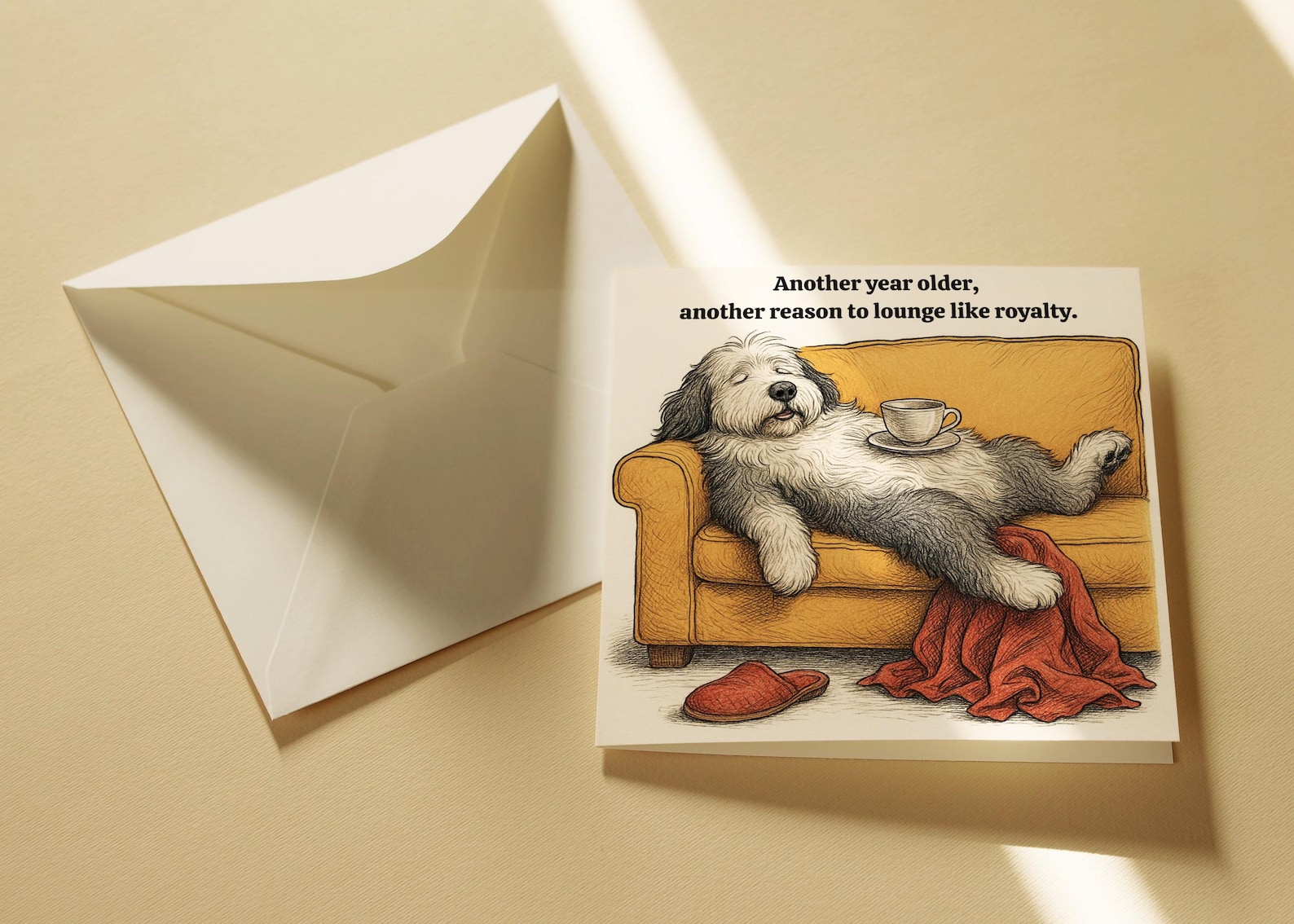 Fine Art Funnies Collection - Sheepdog - Happy Birthday Card - Premium ...
