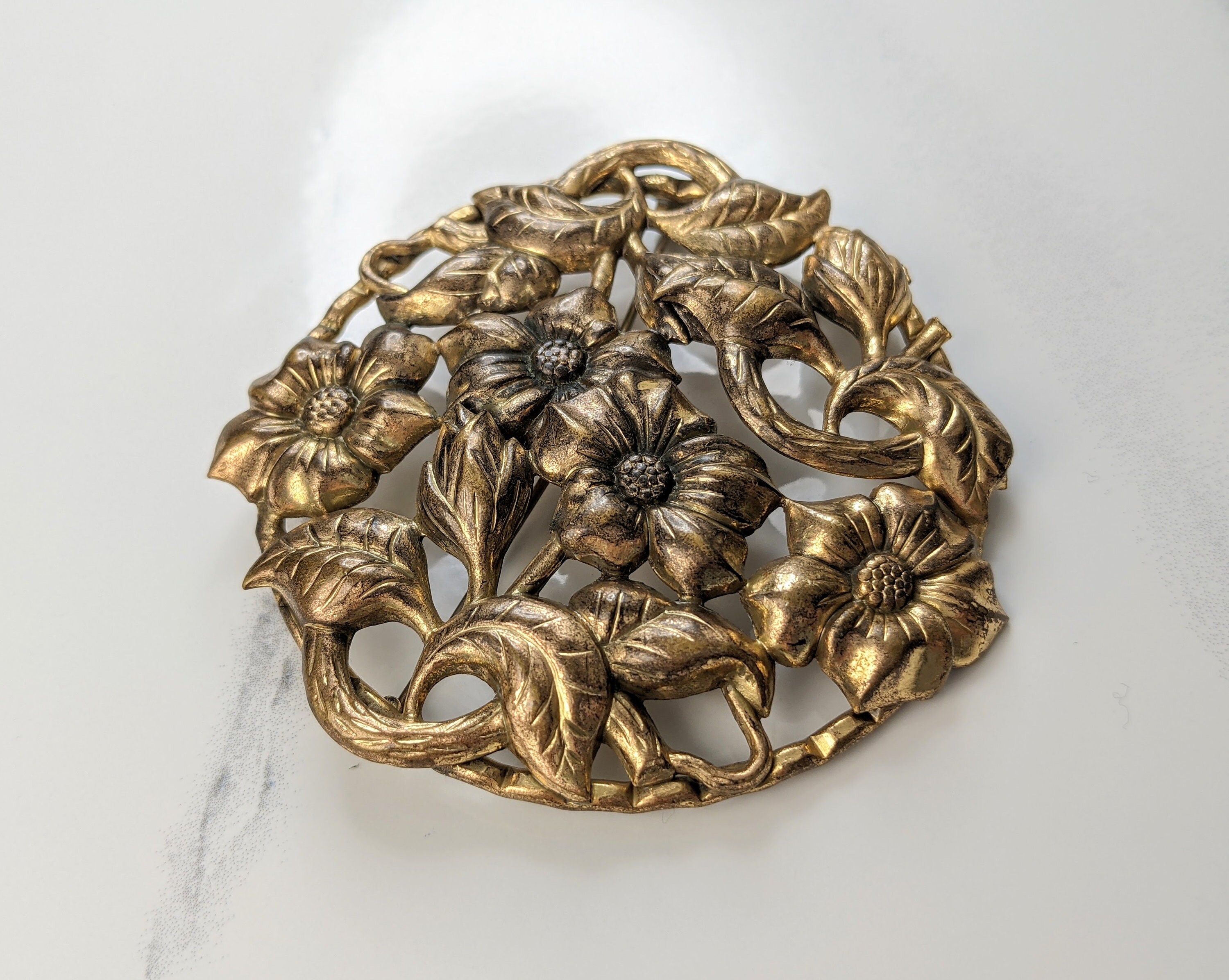 Lovely Vintage Jewellery Large Openwork Brooch | Etsy