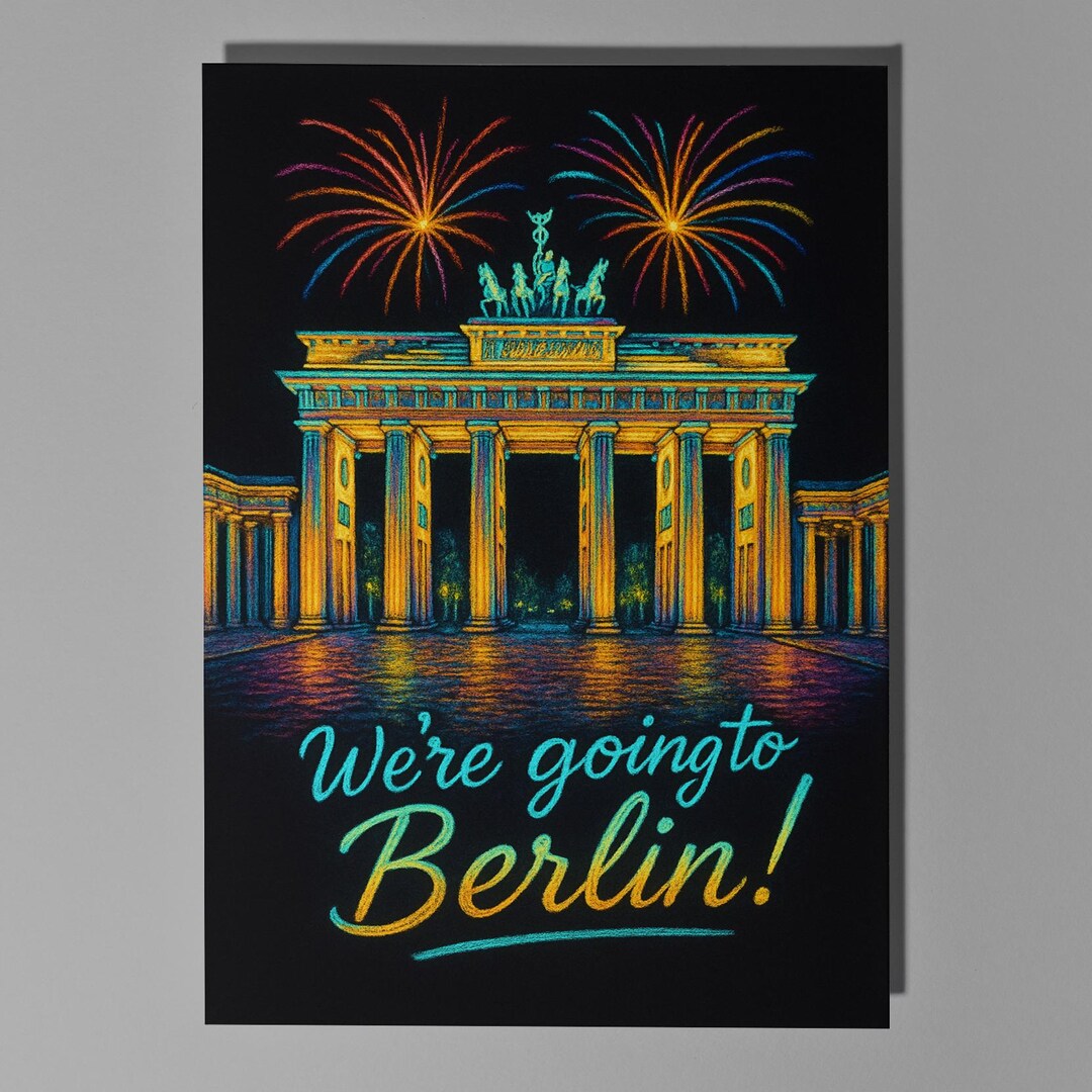 Brandenburg Gate - We're Going to Berlin Germany Card - Premium ...