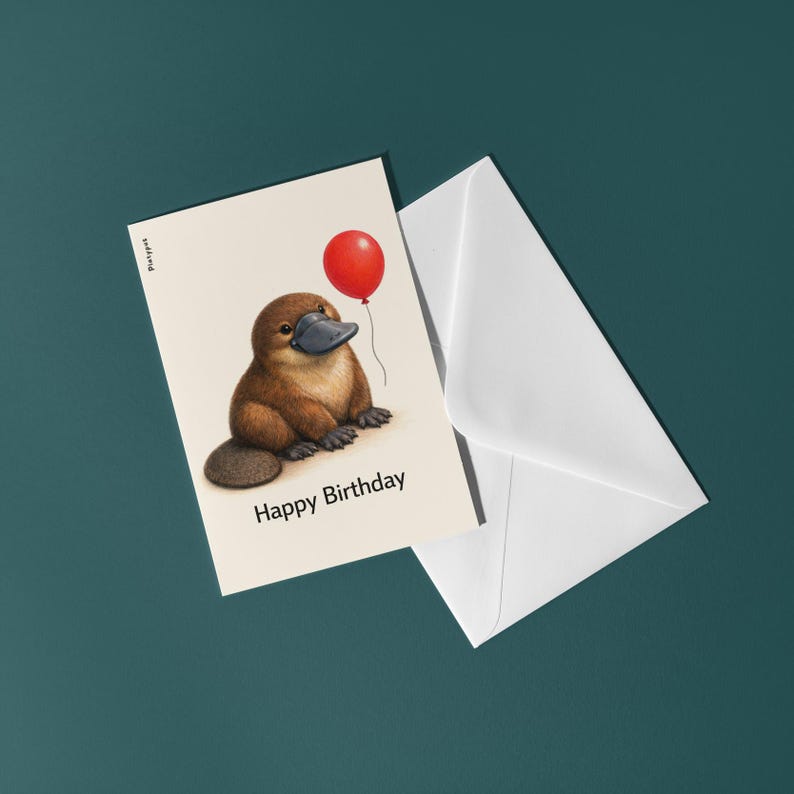 Platypus Happy Birthday Card: Sweet Star Animal Hugs Series Greeting ...