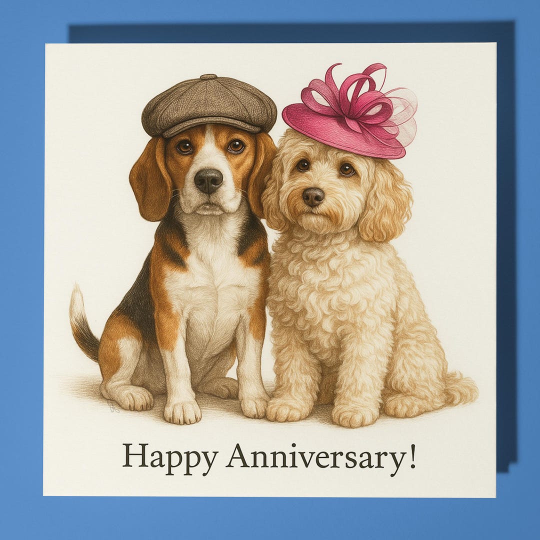 Beagle and Cockapoo Dogs - Happy Anniversary Card Funny Animal ...