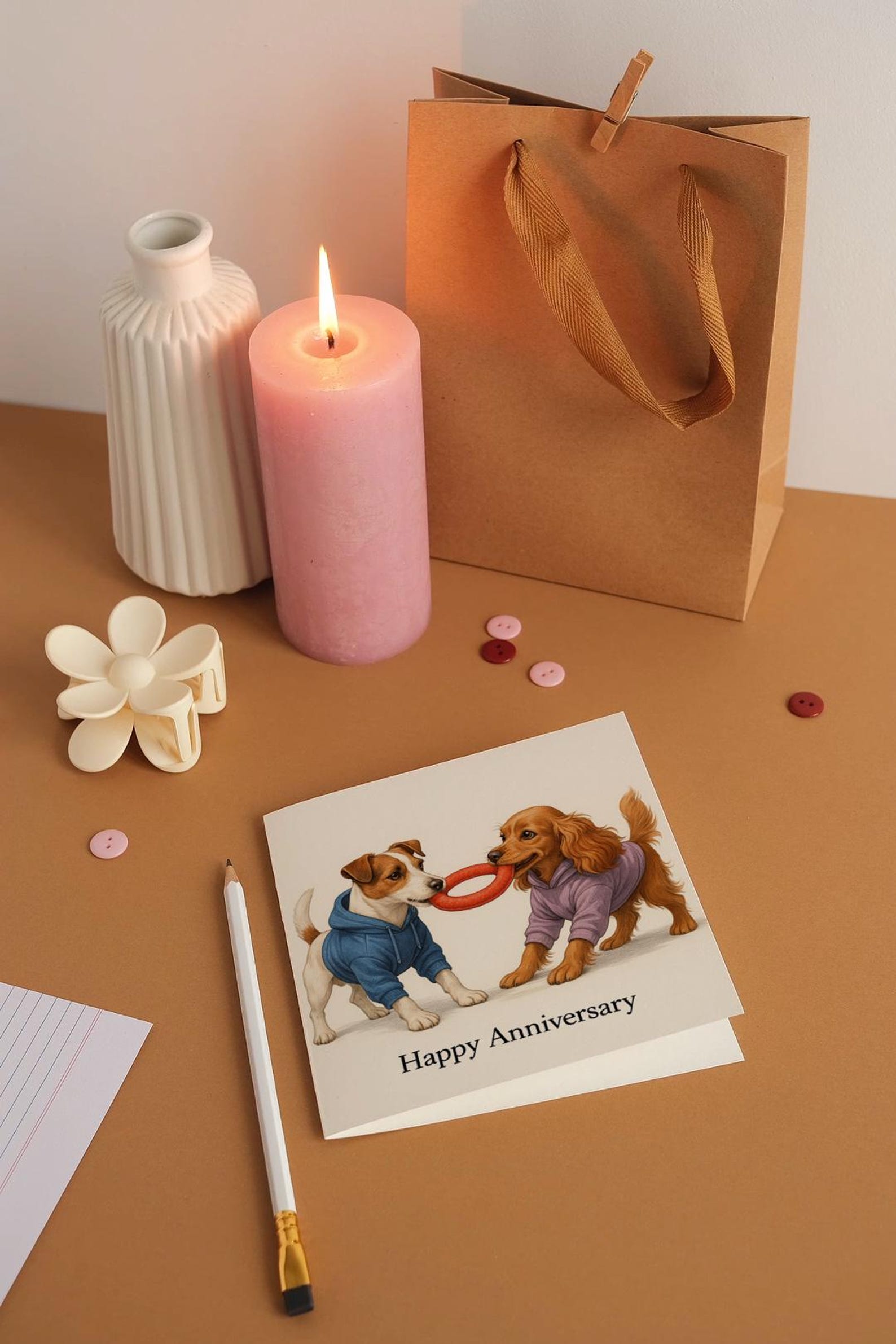 Jack Russell and Cocker Spaniel Happy Anniversary Card - Funny Animal ...