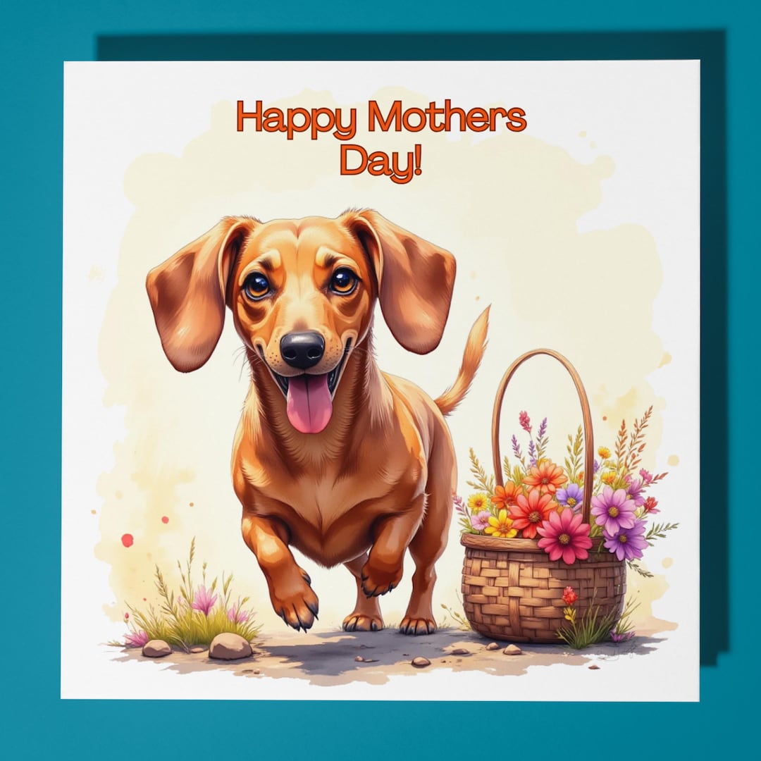 Dachshund Dog Happy Mother’s Day! Card - Funny Animal - Premium ...