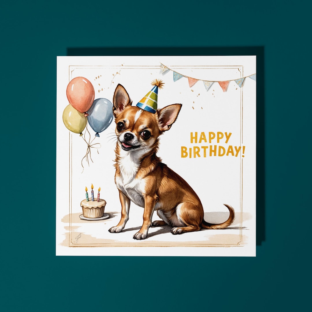 Chihuahua Birthday Card, Cute Dog Breed Greeting Card - Etsy