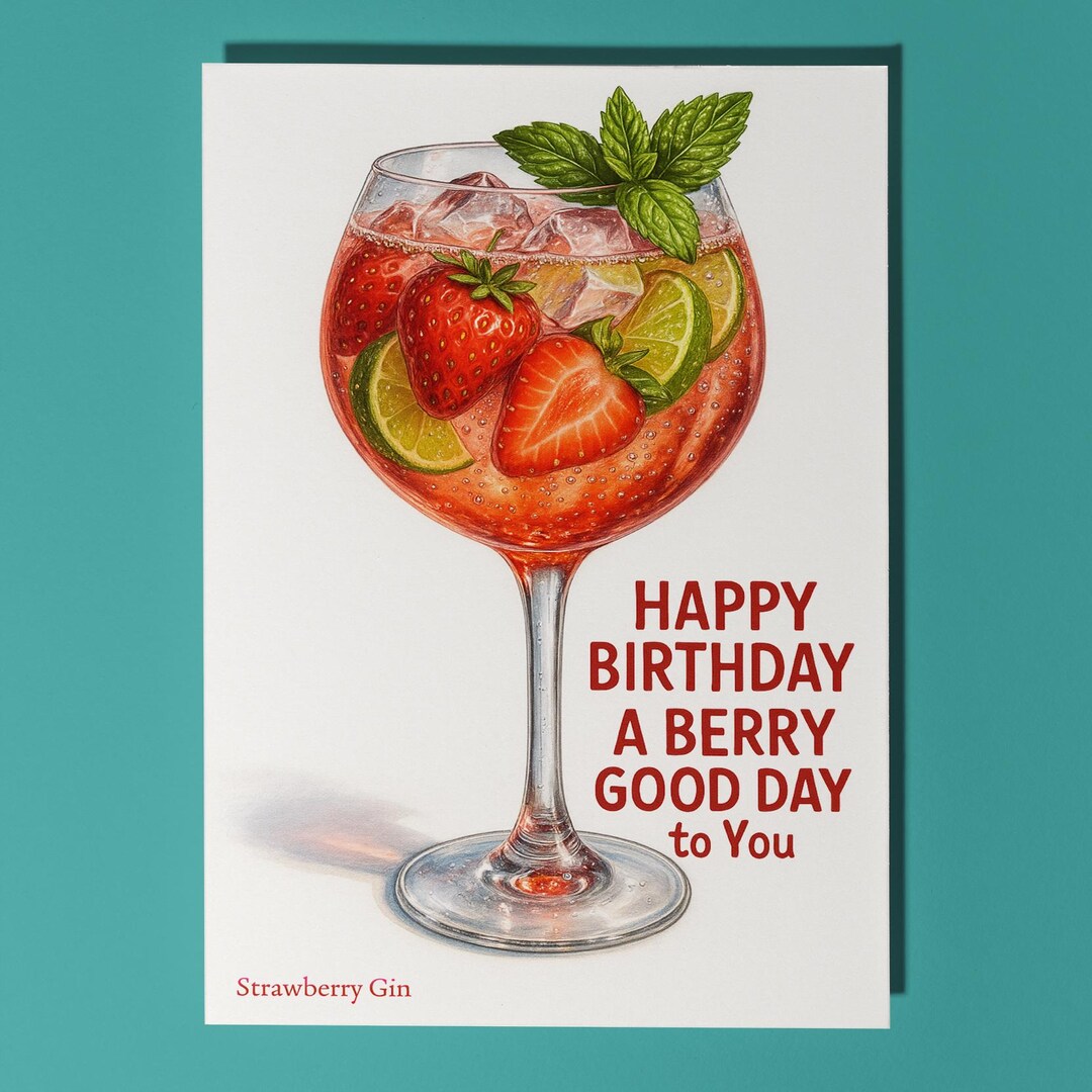 Cocktail Wishes Collection - Strawberry Gin - A Berry Good Day Happy ...