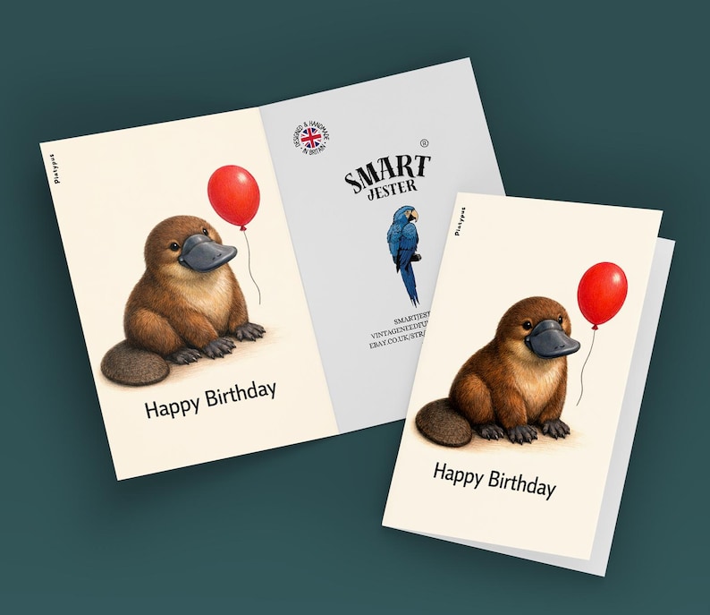 Platypus Happy Birthday Card: Sweet Star Animal Hugs Series Greeting ...