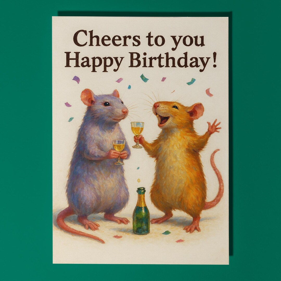 Two Happy Rats Tiny Toasts & Birthday Wishes - Cheers to You Happy ...
