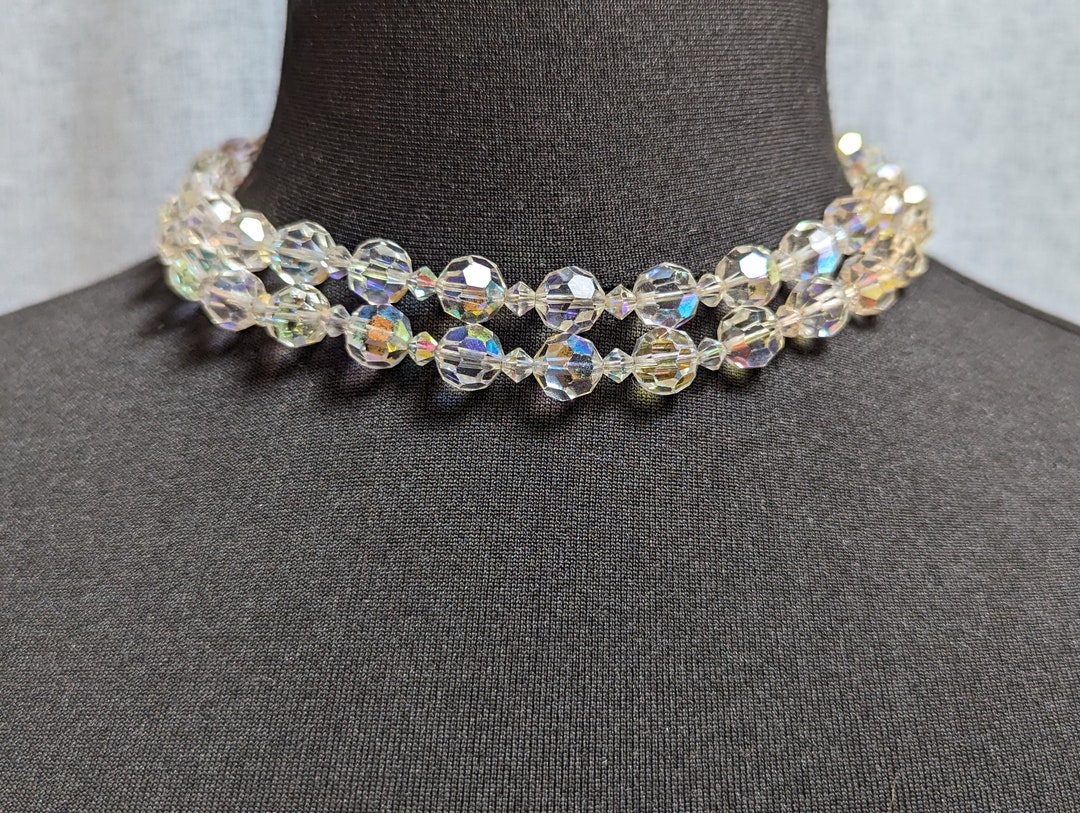 Beautiful Aurora Borealis Crystal Double-string Necklace by Exquisite ...