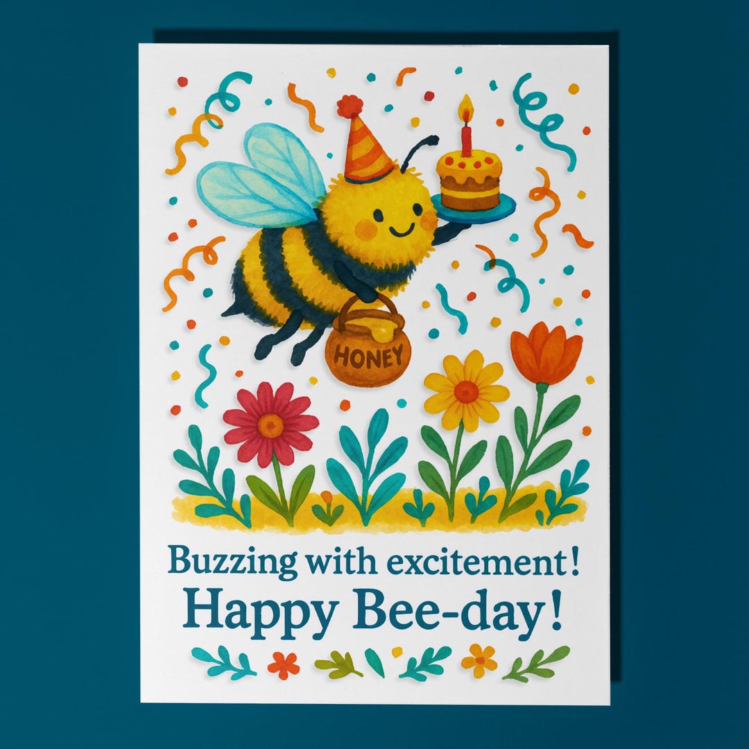Happy Bee Friend - Buzzing With Excitement! Happy Bee-day! Birthday ...