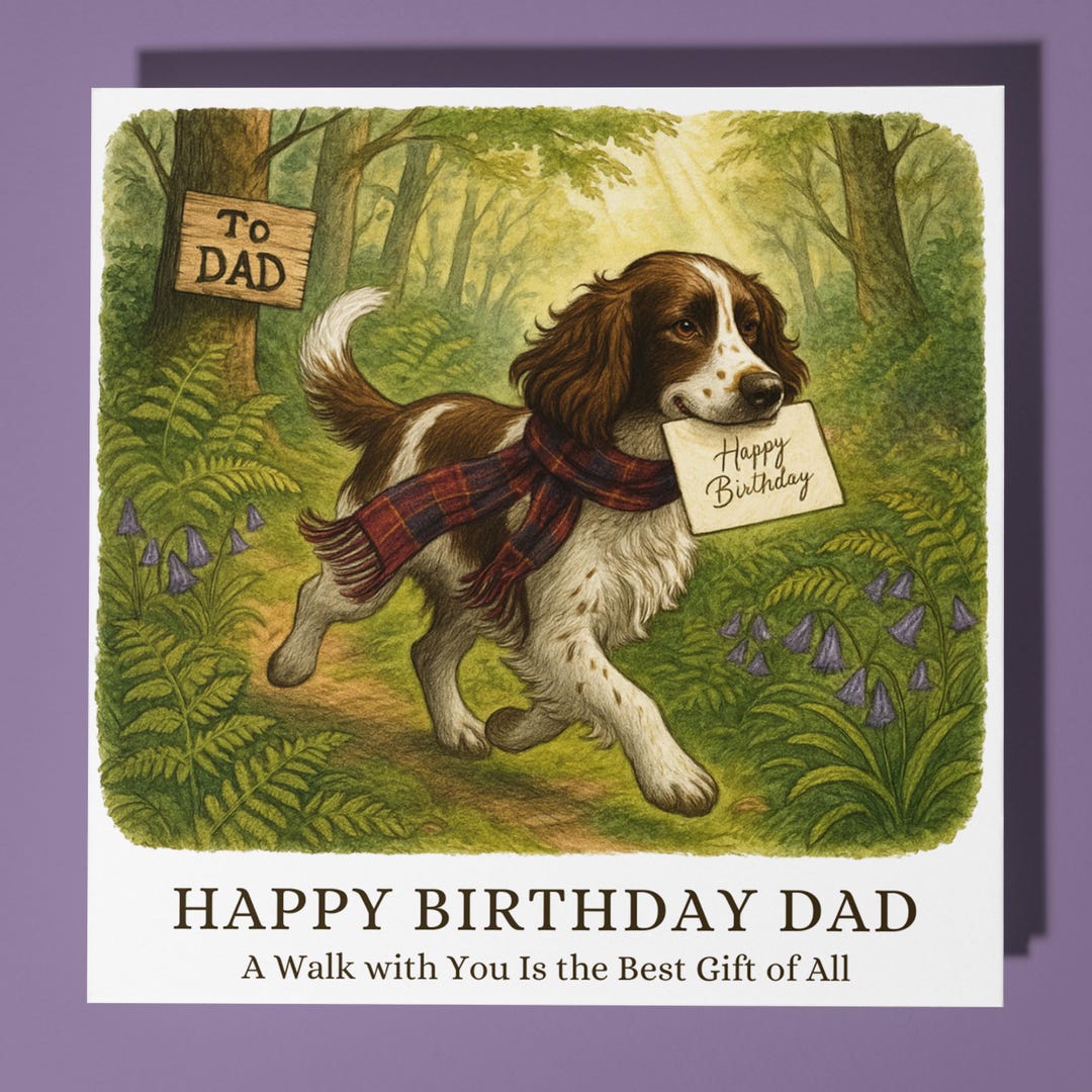 Springer Spaniel - A Walk With You is the Best Gift - Happy Birthday ...