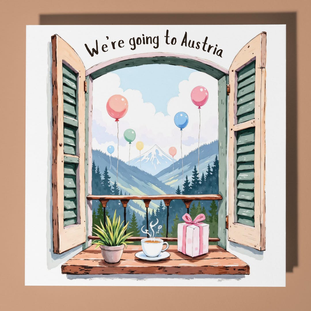 We're Going to Austria Card - Premium Greeting Card & Envelope ...