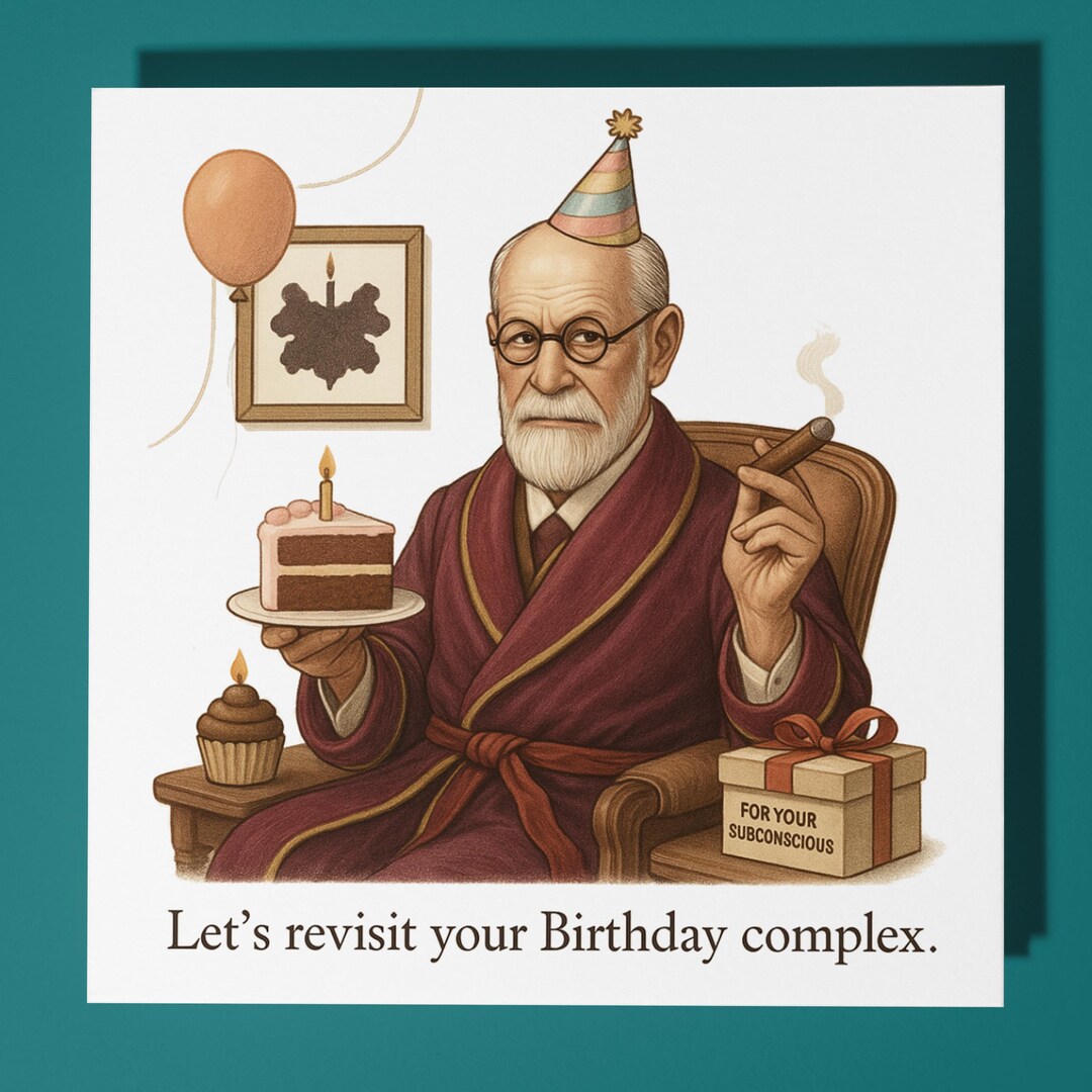 Sigmund Freud - Happy Birthday Card - Funny Animal - Premium Greeting ...