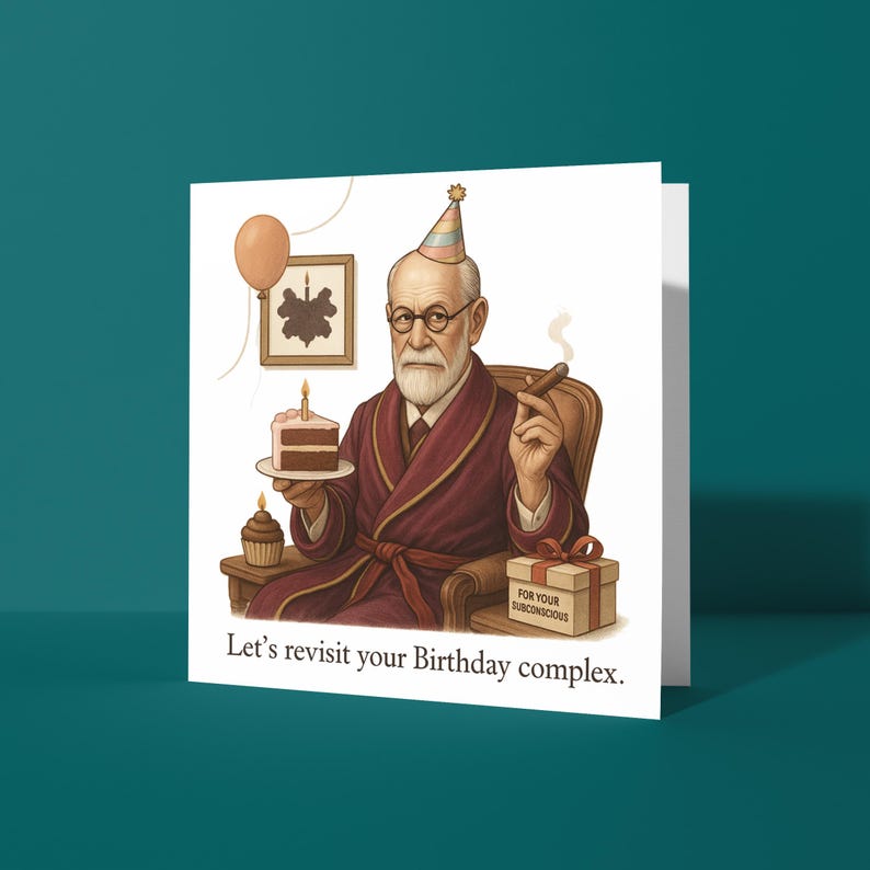 Sigmund Freud Birthday Card - Funny Animal Greeting Card - Etsy