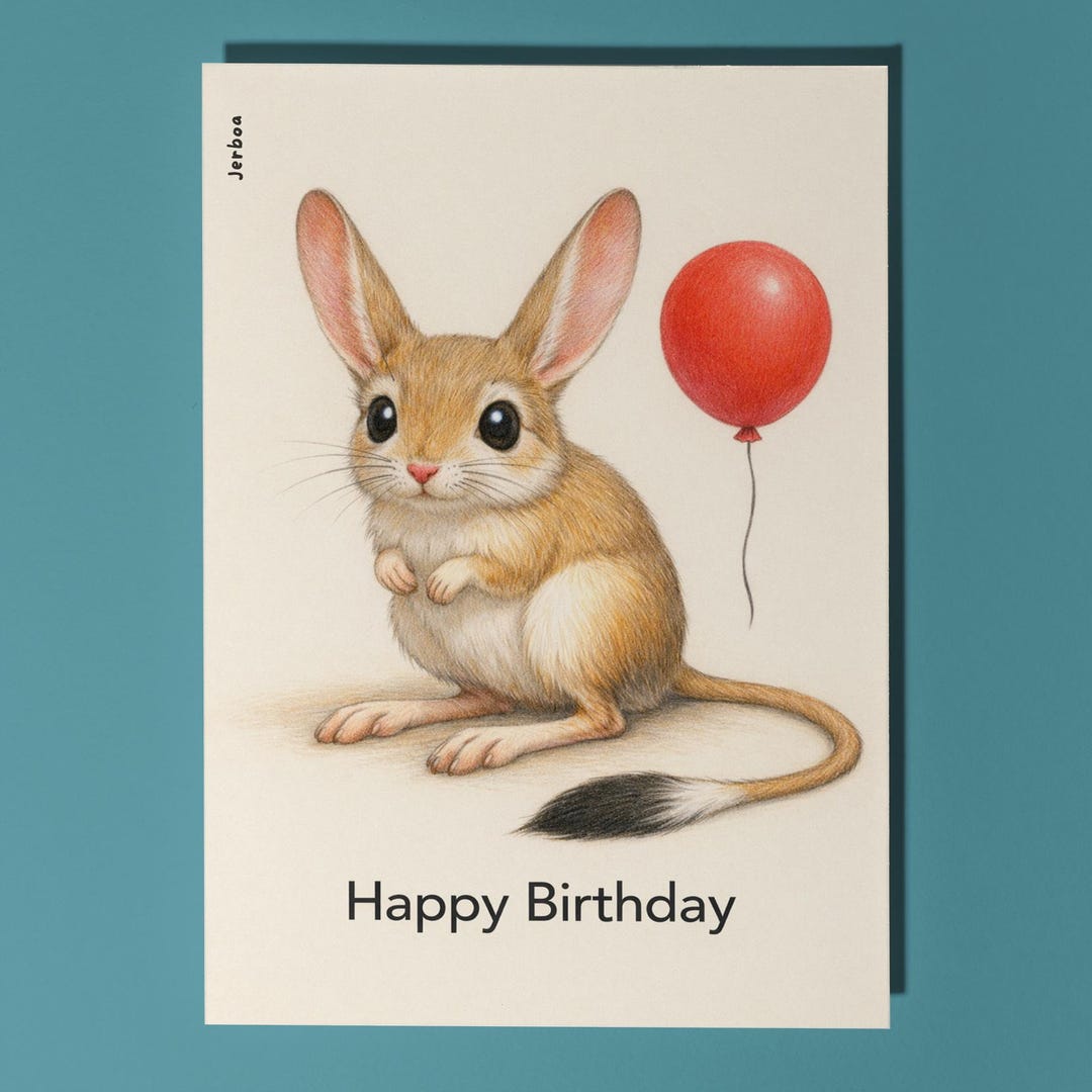 Animal Hugs Collection Jerboa: Jump for Joy Happy Birthday Card Premium ...