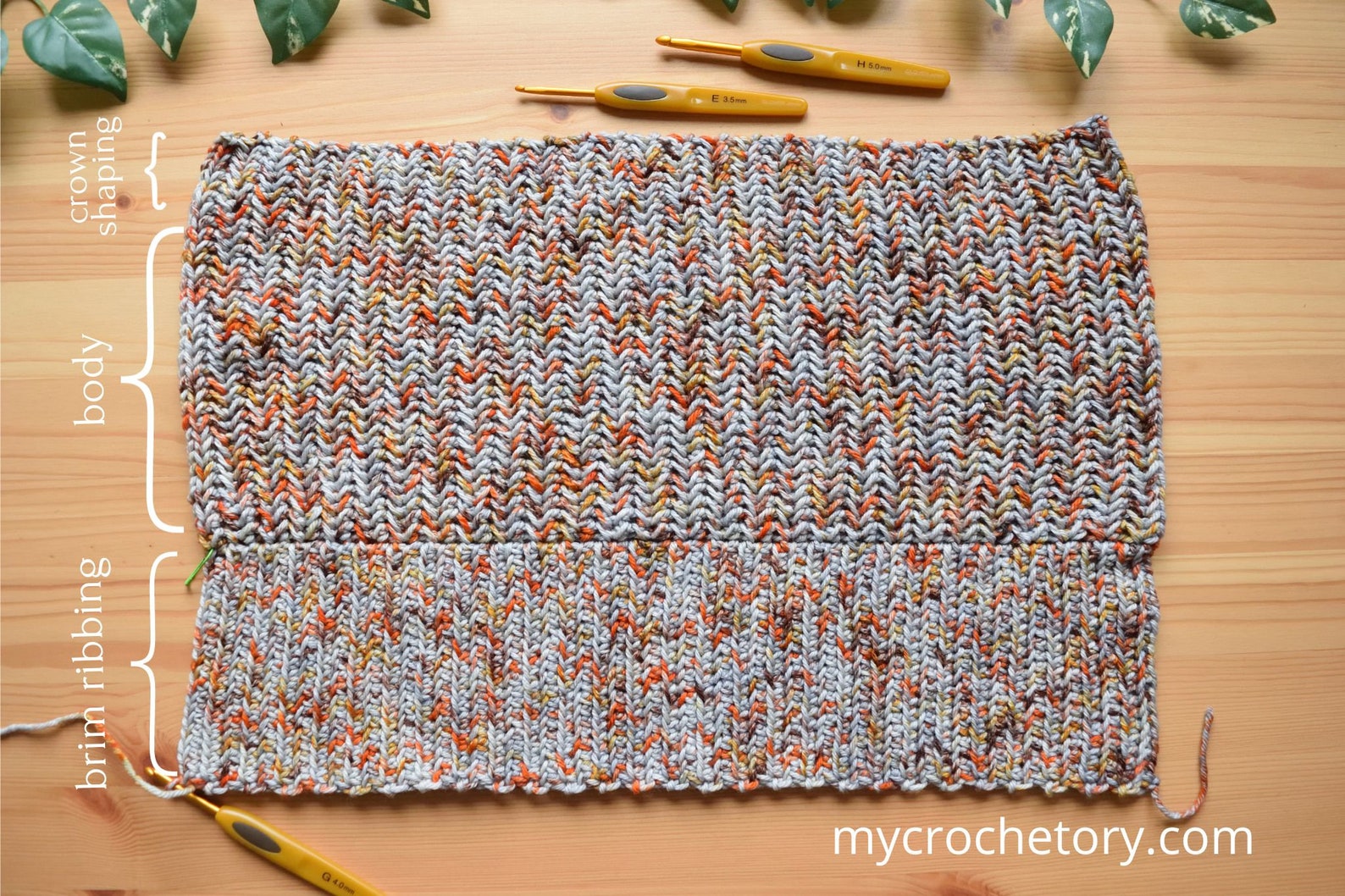Siri Herringbone Crochet Stitch Hat PDF Pattern Printable, Crochet Hat ...