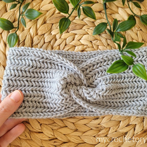Twisted Herringbone Crochet Headband Instant Download Pdf Etsy