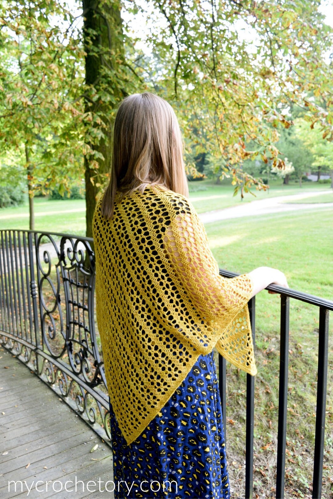 Goldenrod Crochet Triangle Shawl Instant Download PDF Pattern Lace ...
