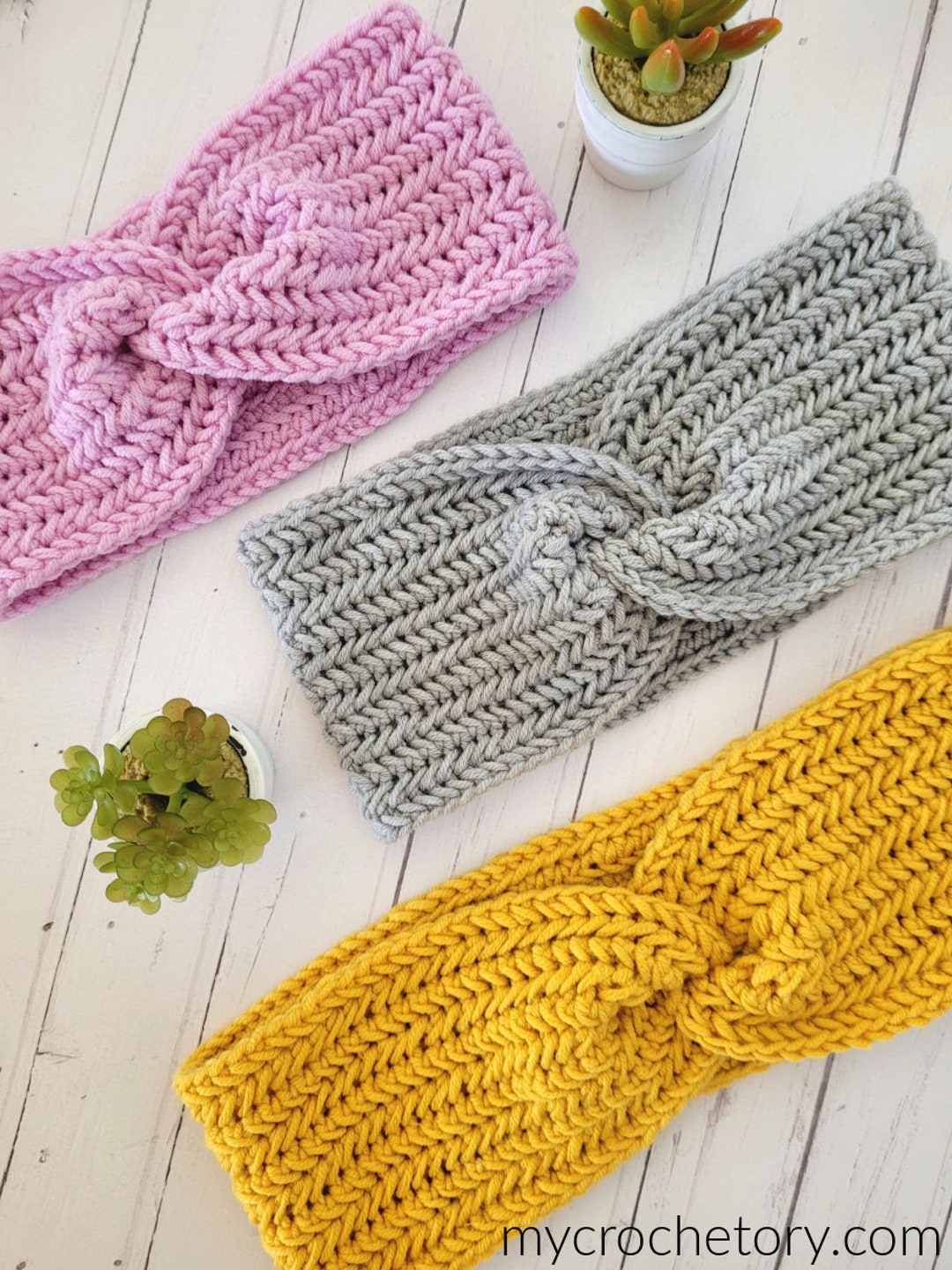 Twisted Herringbone Crochet Headband Instant Download Pdf Pattern