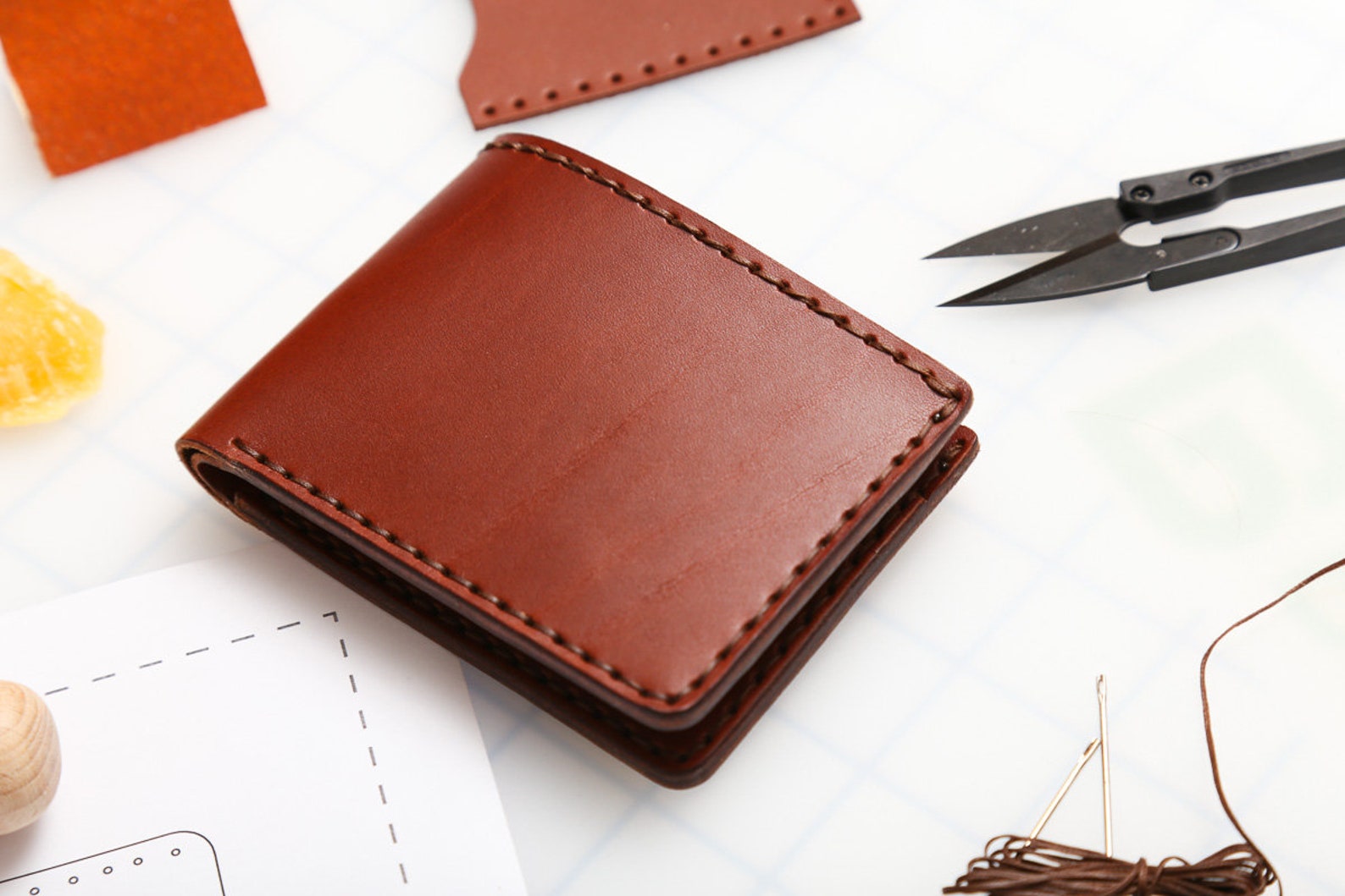 DIY Bifold Wallet Leather Kit - Etsy