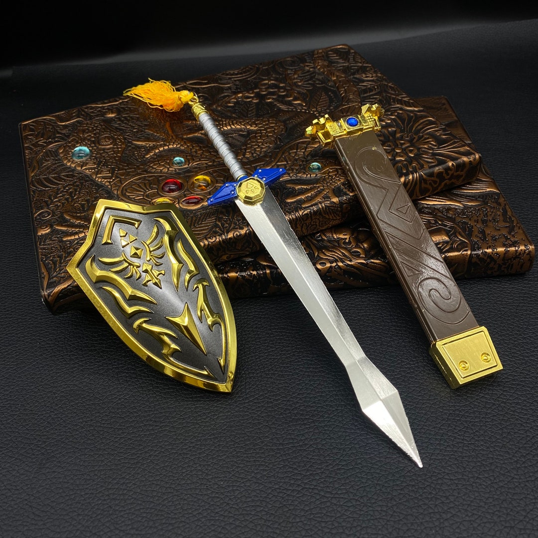 Tiny Link Biggoron Sword Royal Shield Miniature 2 in 1 Pack Small Metal ...