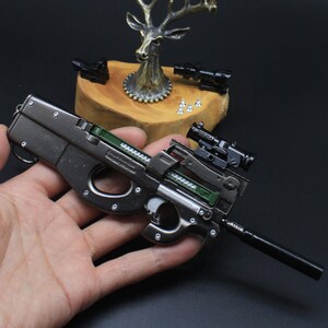 14cm/5.5 Metal P90 Submachine Gun Miniature Small P90 Tiny Gun Replica ...