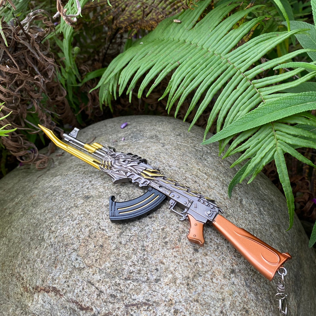 AK47 Fire Kylin AK Rifle Flame Unicorn Head Qilin Gun Miniature Small ...