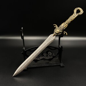Brass Handle Hand Forged Dragon Head Steel Dagger Old-fashioned Letter ...