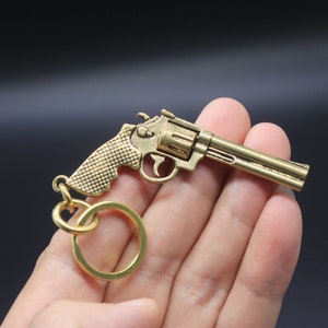 Pure Brass Revolver Pendant Arthur Morgan Revolver Keychain Pistol Key ...