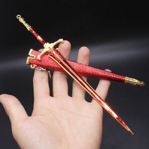 22cm/8.7 Knight's Greatsword Metal Miniature Small Sword Replica Game ...