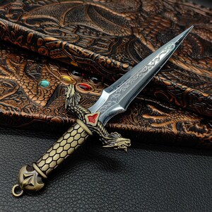 Dragon Head Dagger Letter Opener Blunt Blade Unboxing Tool Dragon Blade ...