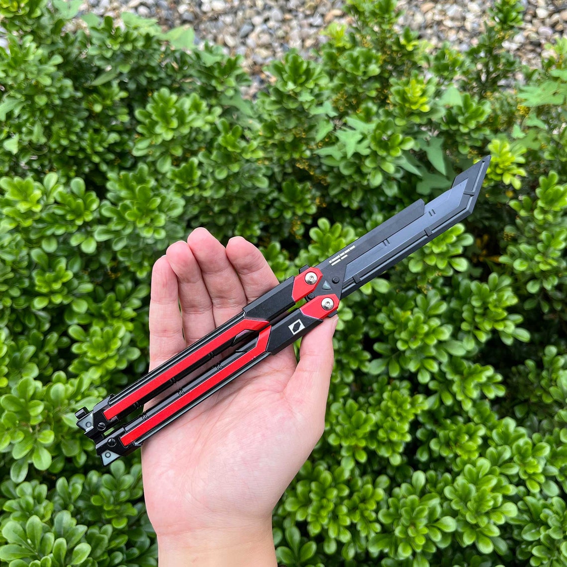 Red RGX Knife Metal Handicraft RGX Game Butterfly Trainer - Etsy