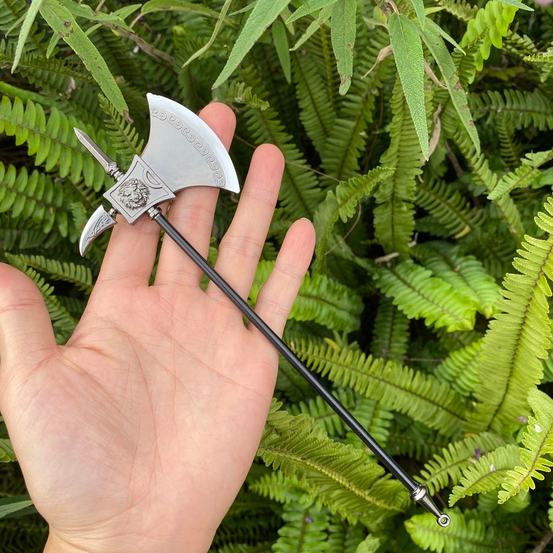Lion Head Battle Axe Ancient Warrior Long Handle Weapon Figure - Etsy