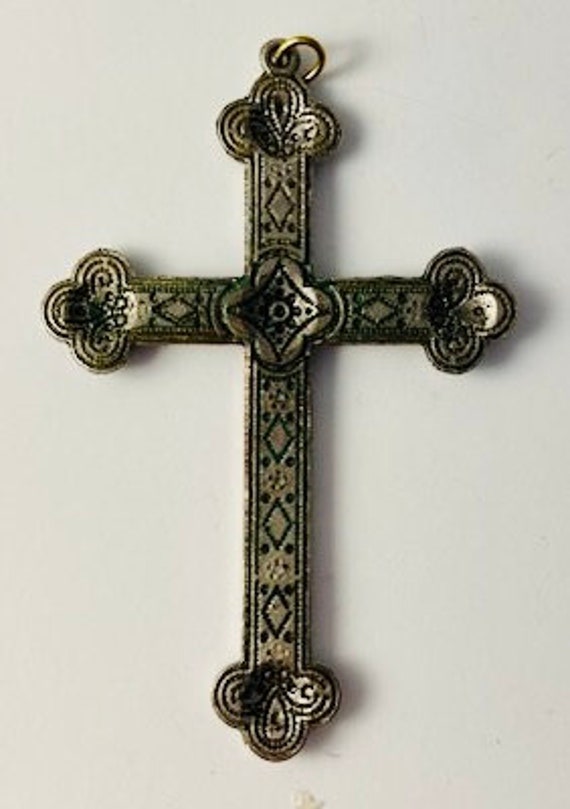 vintage pewter cross - Gem